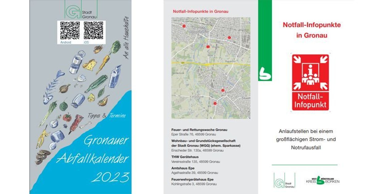 Verteilung von Abfallkalender und Informationsflyer Notfall-Infopunkte ...